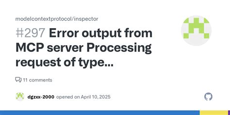 Error Output From Mcp Server Processing Request Of Type