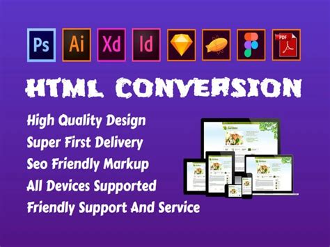 figma psd xd to html css bootstrap tailwind css with responsiveness