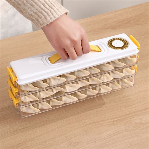 Пластиковые контейнеры для хранения продуктов в холодильнике 3 ярусы оснащены встроенным