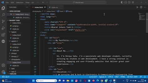shreya sahu on linkedin internship webdevelopment bharatintern