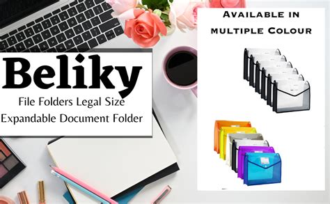 Beliky Plastic File Folders Legal Size Expandable Document Folder With Snap Button Closure B4