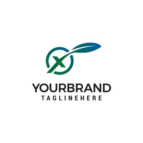 Letter X Leaf Logo Design Concept Template Vector Vector Art At Vecteezy