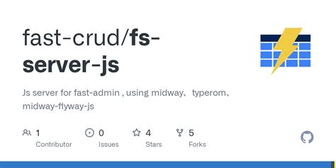 Github Fast Crudfs Server Js Js Server For Fast Admin Using