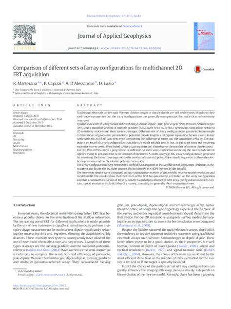 Pdf Comparison Of Different Sets Of Array Configurations For