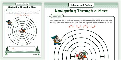 Grade Coding Worksheet Navigating Through A Maze