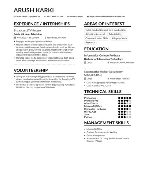 arush karki s resume pdf human communication information and