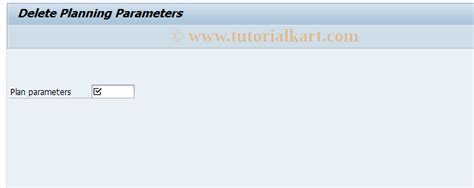 KPY SAP Tcode Delete Planning Parameters