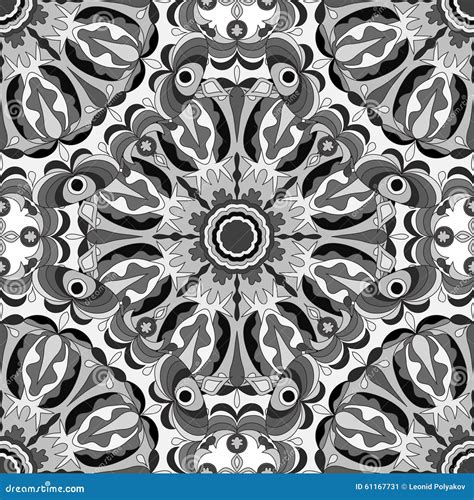 Monochrome Seamless Pattern Vintage Elements Stock Vector Illustration Of Backdrop Chinese