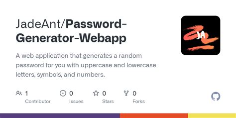 Github Jadeantpassword Generator Webapp A Web Application That
