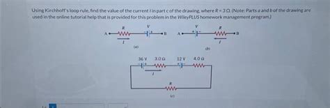 solved using kirchhoff s loop rule find the value of the