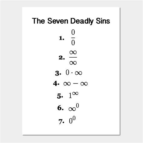 The Mathematical Seven Deadly Sins Math And Science By Noethersym