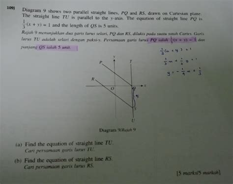 Solved 109 Diagram 9 Shows Two Parallel Straight Lines Pq And Rs