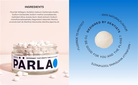 PÄrla Original Toothpaste Tablets With Fluoride 62 Tabs 1 Month