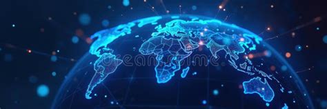 Blue Globe Interconnected Lines Depict Global Network Links Planet Concept Stock Illustration