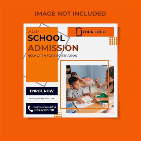 Premium Vector Admission School Post Template
