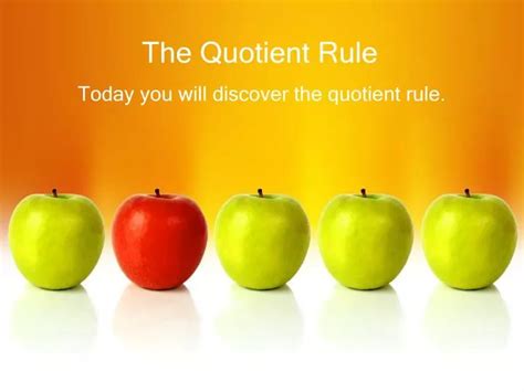 PPT The Quotient Rule PowerPoint Presentation Free Download ID