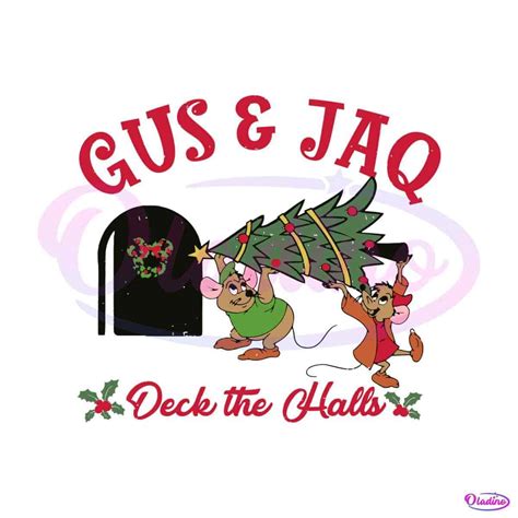 Gus And Jaq Mouse Deck The Halls Svg Digital Cricut File