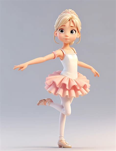 Render A 3d Character Of A Girl In A Ballerina Costume Premium Ai