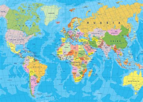 World Map With Capitals Printable