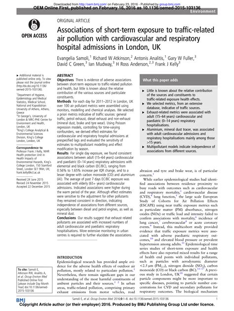 Pdf Associations Of Short Term Exposure To Traffic Related Air