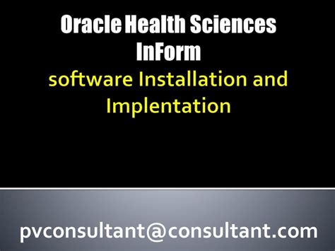 Oracle Inform Oracle Health Sciences Inform Software Installation