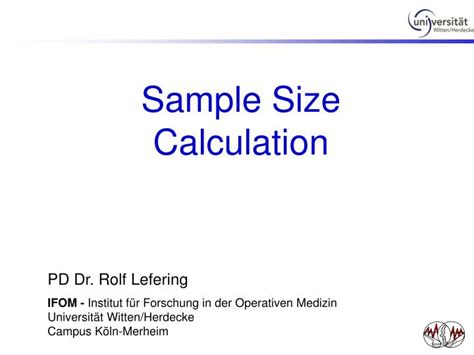 PPT Sample Size Calculation PowerPoint Presentation Free Download ID