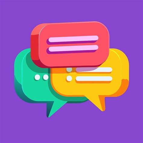 Speech Bubbles For Text 3d Vector Icon Chat Message Social Media