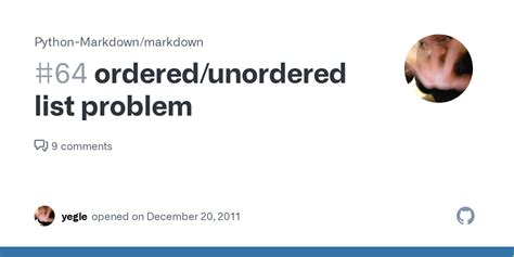 Ordered Unordered List Problem Issue 64 Python Markdown Markdown GitHub