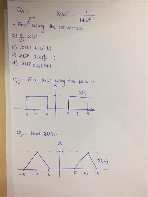 Solved Q1 Find FT Using The Following Properties Q2 Find Chegg Com