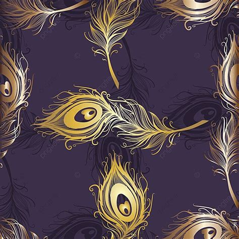 Peacock Feather Seamless In White Background Artistic Illustration