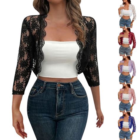 Aboser Womens Lace Bolero Shrugs For Dresses Trendy Crochet Sheer