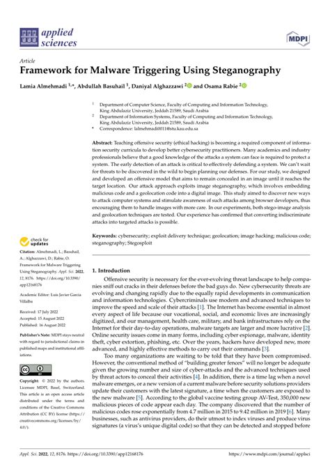 Pdf Framework For Malware Triggering Using Steganography