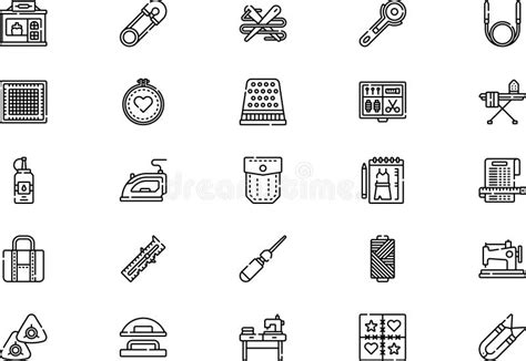Sewing Icons Collection Is A Vector Illustration With Editable Stroke Stock Vector