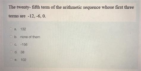 solved the twenty fifth term of the arithmetic sequence