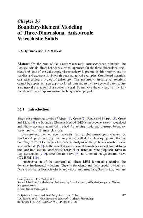 Pdf Boundary Element Modeling Of Three Dimensional Anisotropic