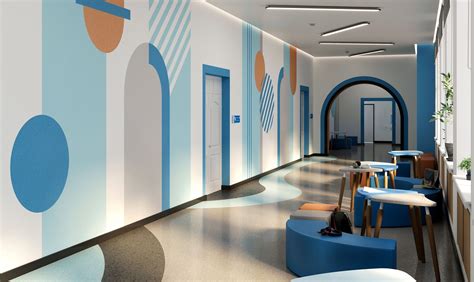 Начальная школа дизайн коридора в 2025 г Начальная школа Школа Интерьер