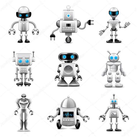 Robots Icons Vector Set — Stock Vector © Andegraund548 146438933