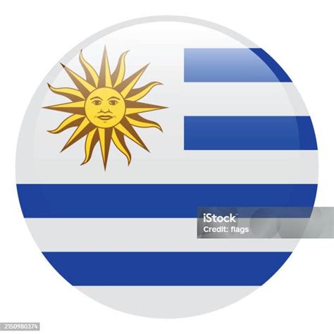 우루과이의 국기 우루과이 국기 우루과이 서클 플래그입니다 버튼 플래그 아이콘입니다 표준 색상 원 아이콘 플래그입니다 컴퓨터 일러스트레이션 디지털 일러스트레이션 벡터 일러스트