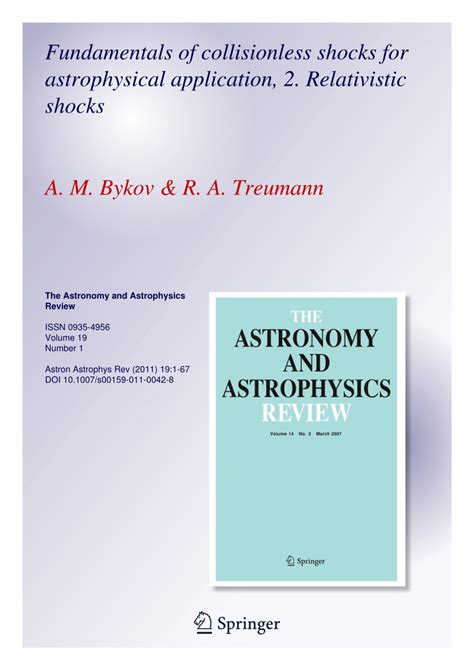 Pdf Fundamentals Of Collisionless Shocks For Astrophysical Application 2 Relativistic Shocks