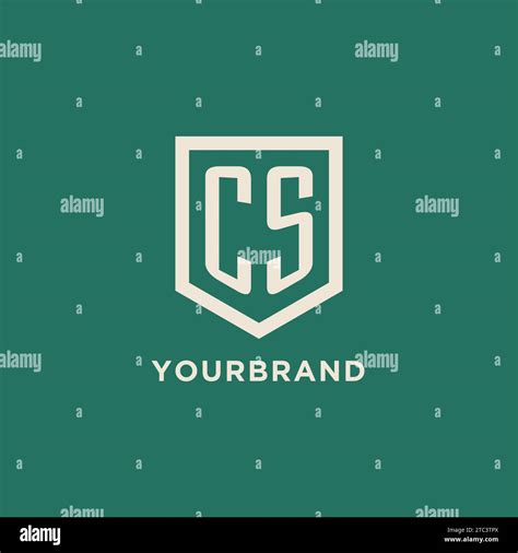 CS Initial Logo Monogram Shield Geometric Shape Design Vector Graphic Stock Vector Image Art