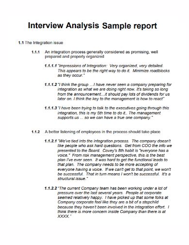 Free 3 Interview Analysis Report Samples Exit Data Financial