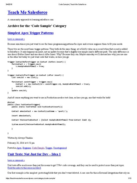 Code Sample Teach Me Salesforce Pdf Java Script Unit Testing