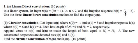 Solved A Linear Direct Convolution Points In A Chegg