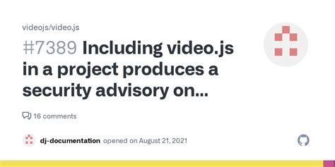 Including Videojs In A Project Produces A Security Advisory On Github