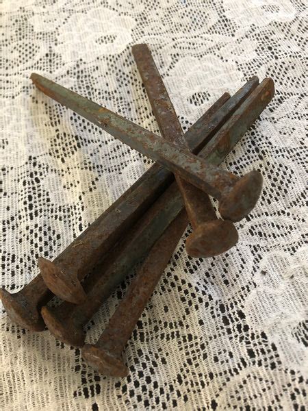 Gamla Antika Handsmidda Spikar 15 Cm Hagagården