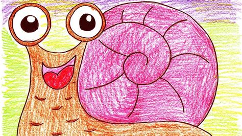 Легкий рисунок улитки по шагам для малышей Youtube