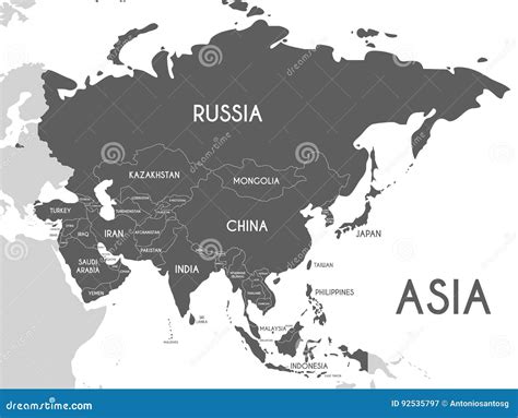 Political Map Of Asia Cartoon Vector 7294539