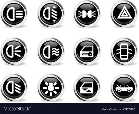Car Interface Icons Set Royalty Free Vector Image