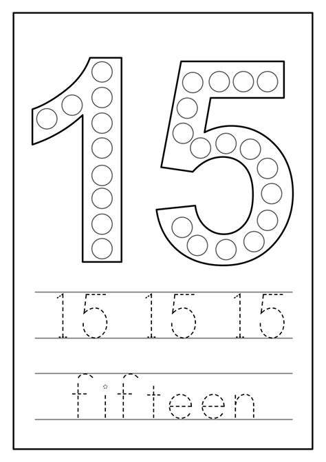 Number 15 Worksheet