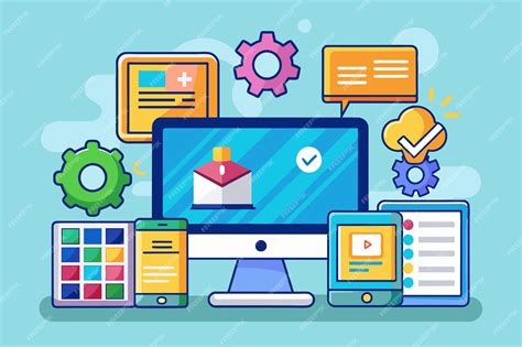 colorful cartoon illustration depicting customizable software tools on